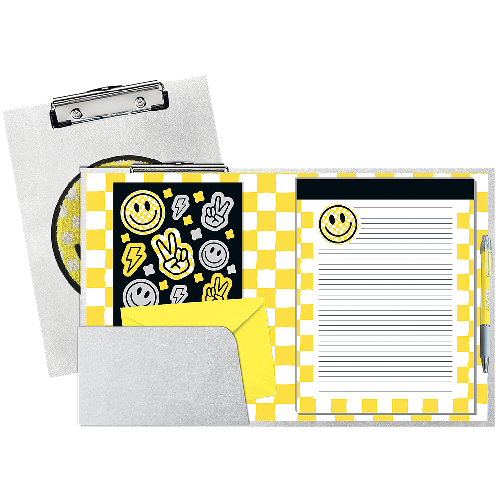 Checkered Smiley Face Clipboard Set | Iscream